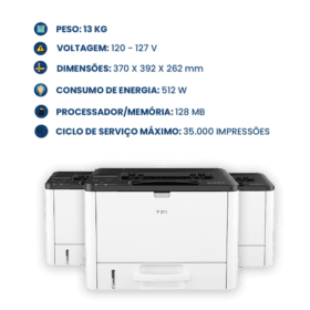 Impressora Ricoh P311 Laser Monocromática Com Ethernet